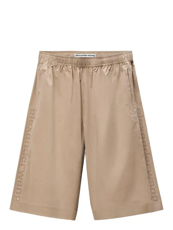 Alexander Wang Perforated Logo Mid-rise Short - Dune