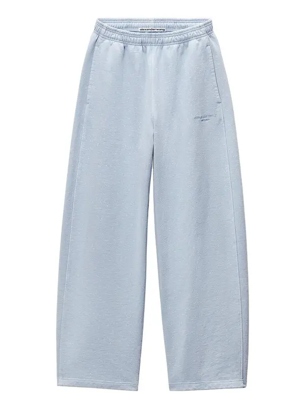 Alexander Wang Mid-rise Relaxed Sweatpant W/ Allover Hotfix - Washed Sky