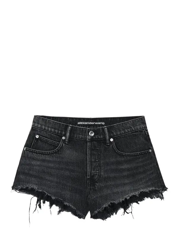Alexander Wang Crystal Hotfix Pocket Relaxed Short - Grey Aged