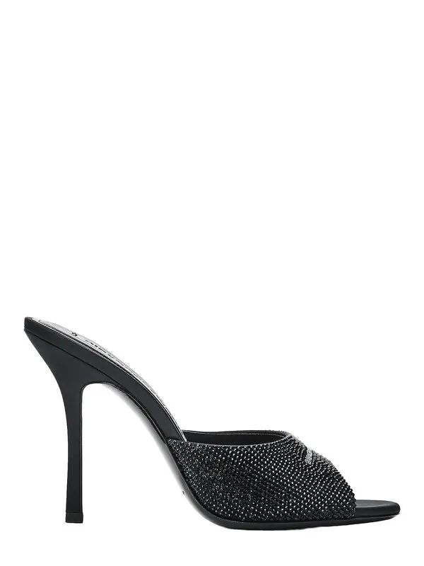 Alexander Wang Cher 105mm Crystal Hotfix Mule - Black/jet