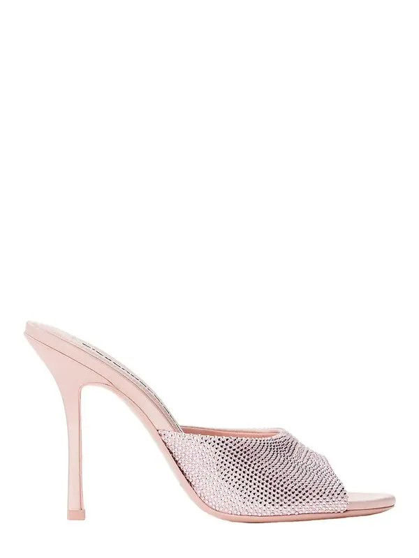 Alexander Wang Cher 105mm Crystal Hotfix Mule - Light Pink