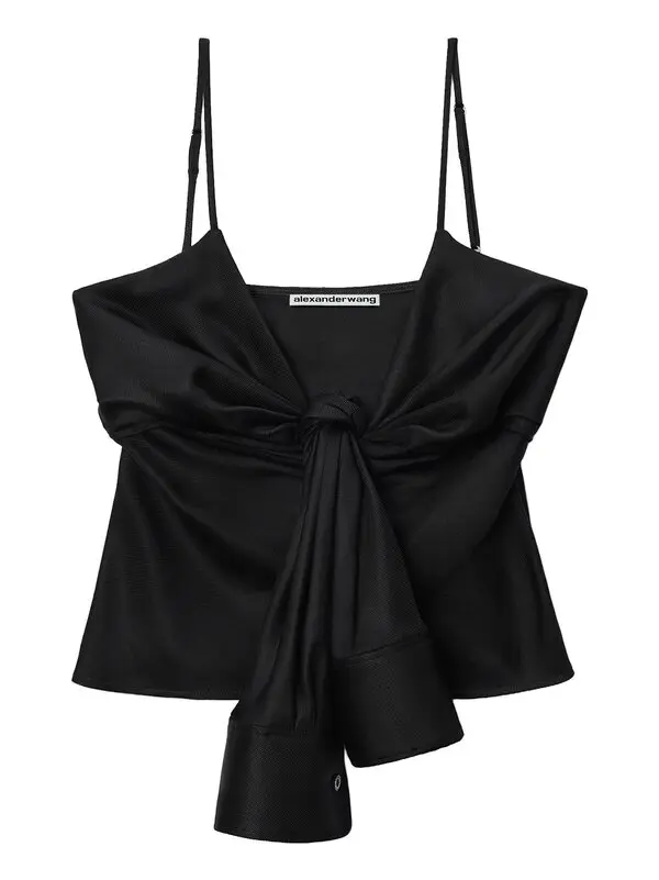 Alexander Wang Pre-styled Knotted Cami Top - Black