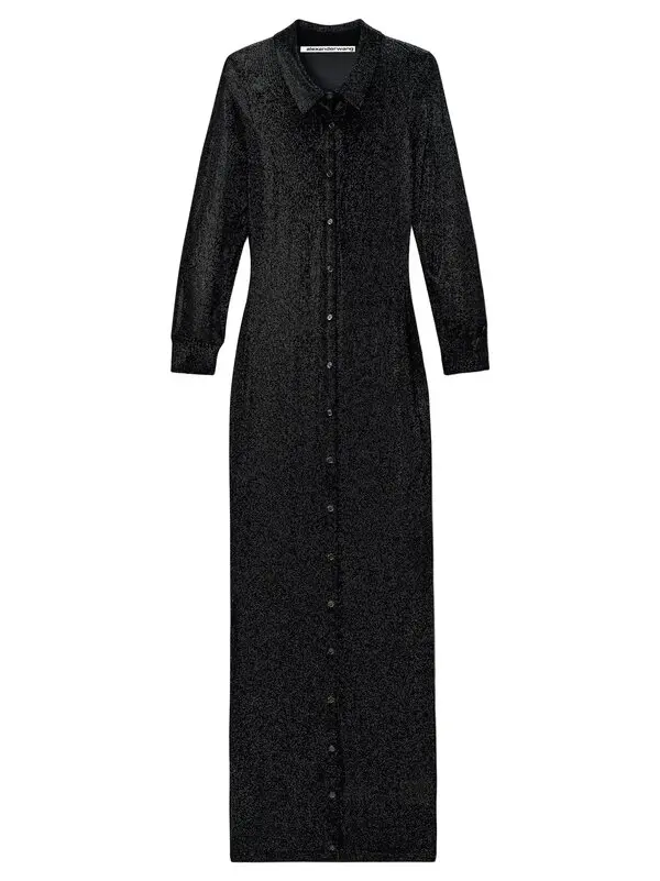 Alexander Wang Crystal Polo Maxi Dress - Black