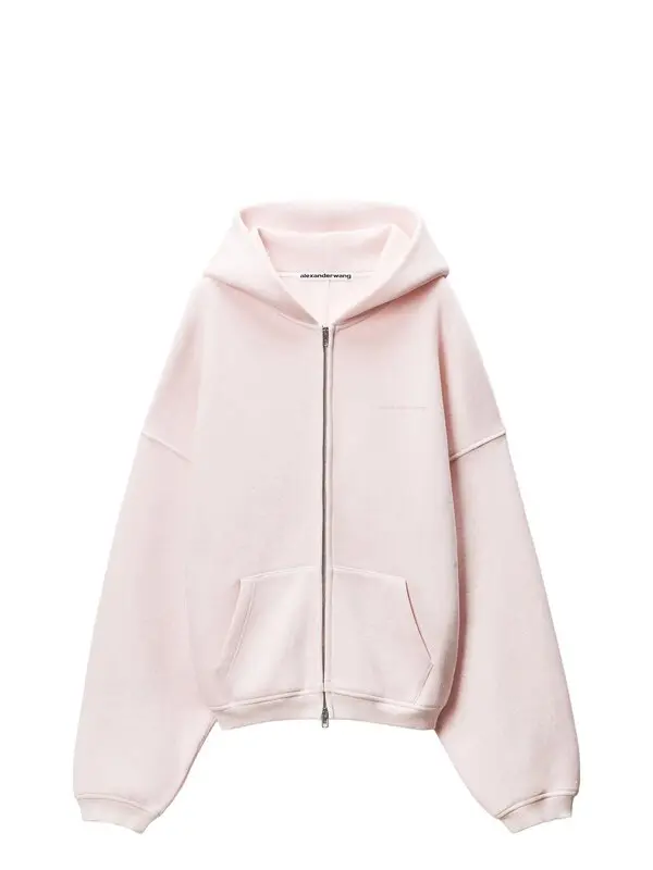 Alexander Wang Crystal Hotfix Zip-up Hoodie - Black