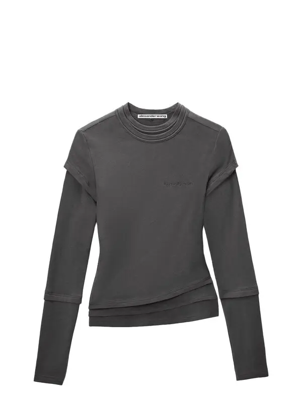 Alexander Wang Layered Ls Top - Charcoal