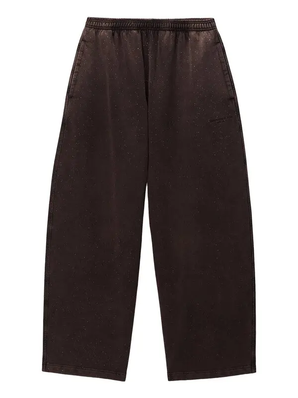 Alexander Wang Crystal Hotfix Mid-rise Oversized Sweatpant - Dark Brown