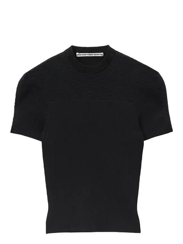 Alexander Wang Debossed Logo Fitted Tee - Black