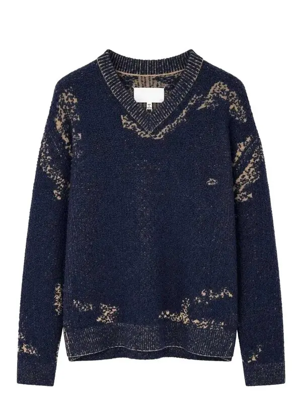 MAISON MARGIELA V-neck Sweater - Blue