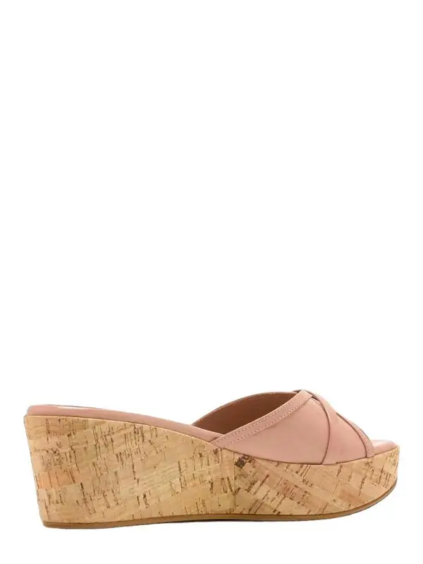 MALONE SOULIERS Perla Patent-leather Wedge Sandals - Pink