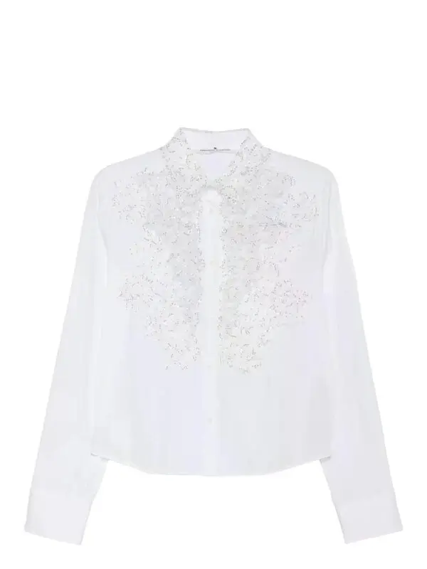 Ermanno Scervino Lace-panelled Sequin-embellished Shirt - White