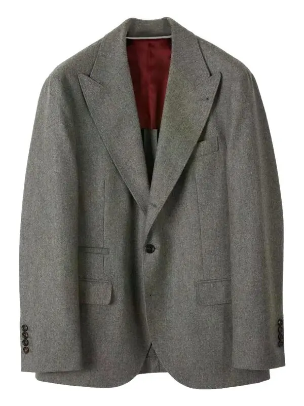 Brunello Cucinelli Peak-lapel Single-breasted Blazer - Grey