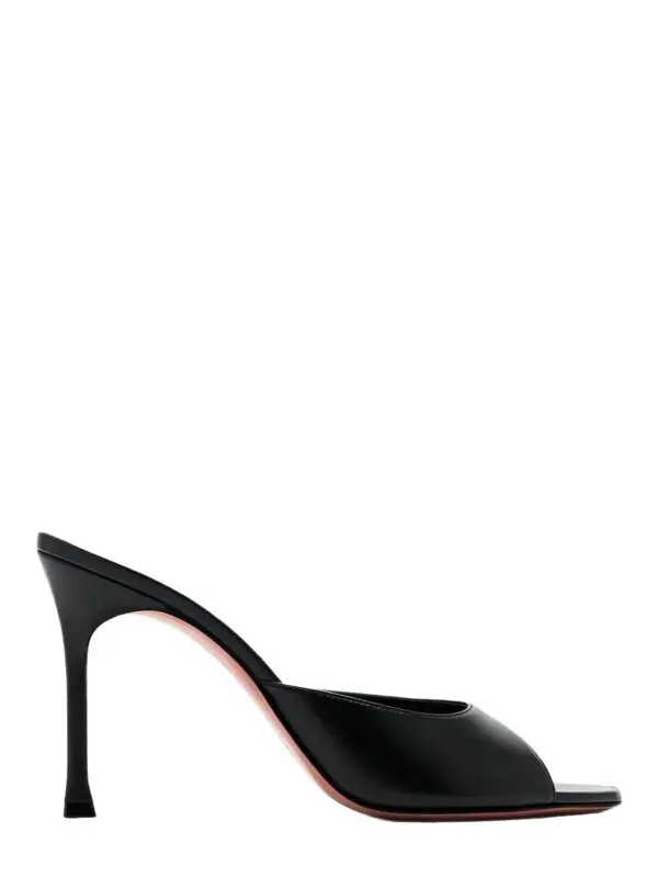 Amina Muaddi Alexa Leather Sandals - Black