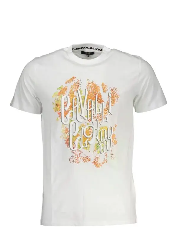 Roberto Cavalli Floral-print Logo-print T-shirt - White