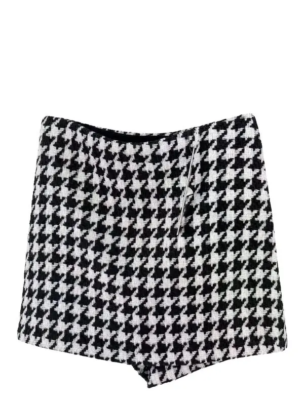 Alice + Olivia Lakelyn Houndstooth-pattern Skirt - Black