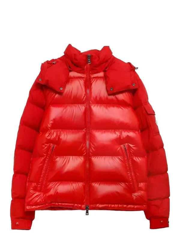 Moncler Maya Hooded Quilted Jacket - Red