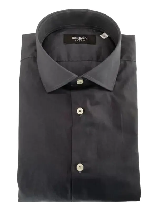 BALDININI Long-sleeve Cotton Shirt - Grey