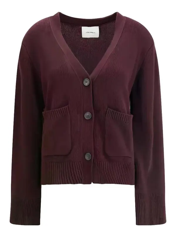 LISA YANG V-neck Patch-pocket Cardigan - Brown