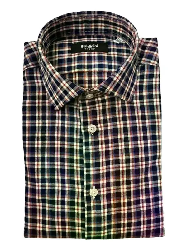BALDININI Check-pattern Button-down Shirt - Blue