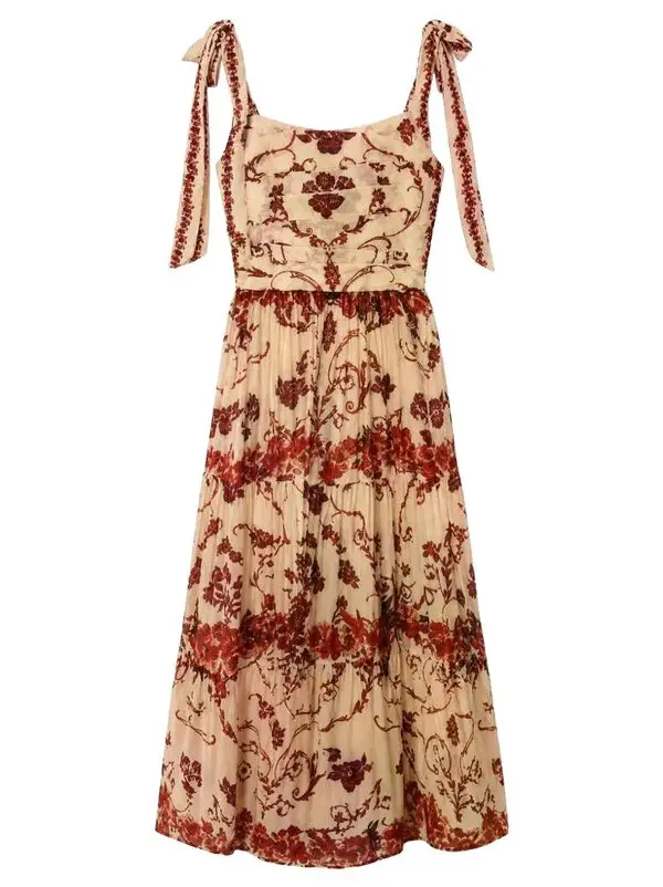 Alice + Olivia Haven Floral-print Midi Dress - Neutrals