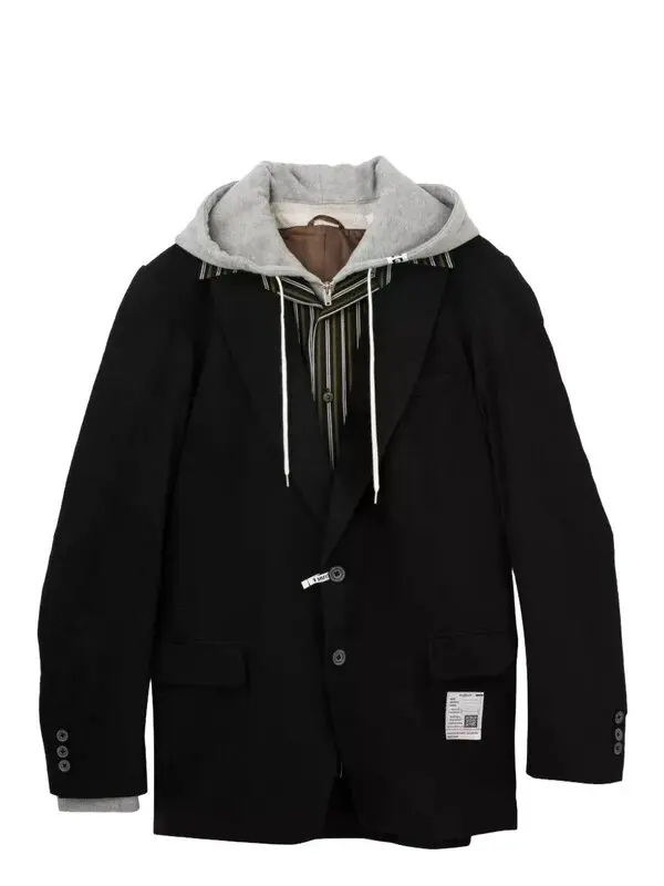 Mihara Yasuhiro Hooded Double-layered Jacket - Black