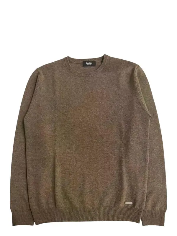 BALDININI Logo-plaque Fine-knit Sweater - Brown