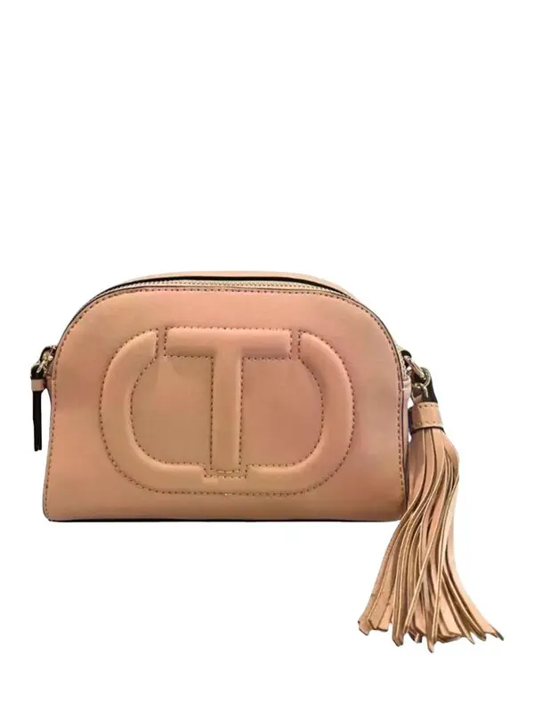 TWINSET Tassel-detail Logo-embossed Shoulder Bag - Neutrals