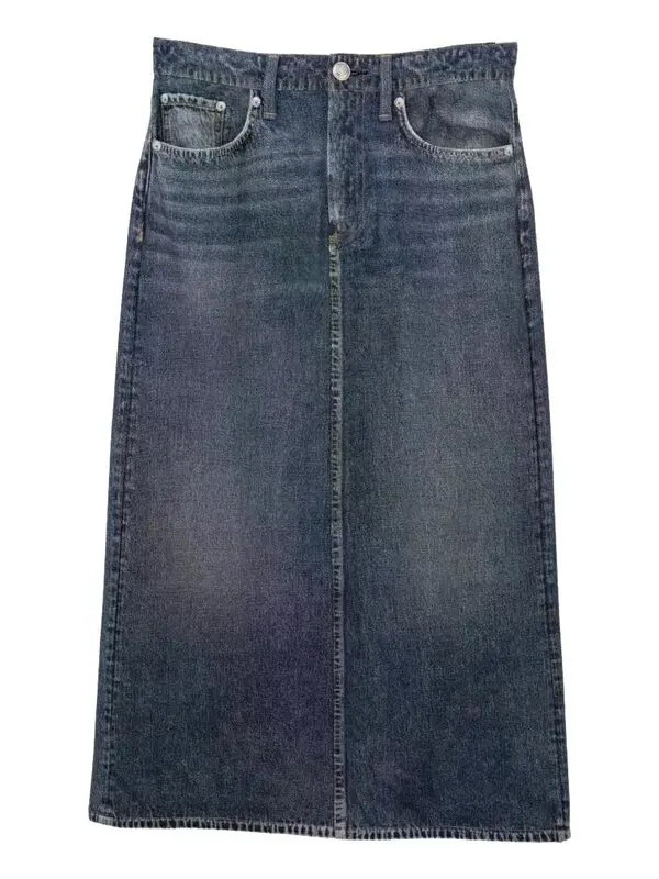 Rag & Bone Faded Denim Skirt - Blue