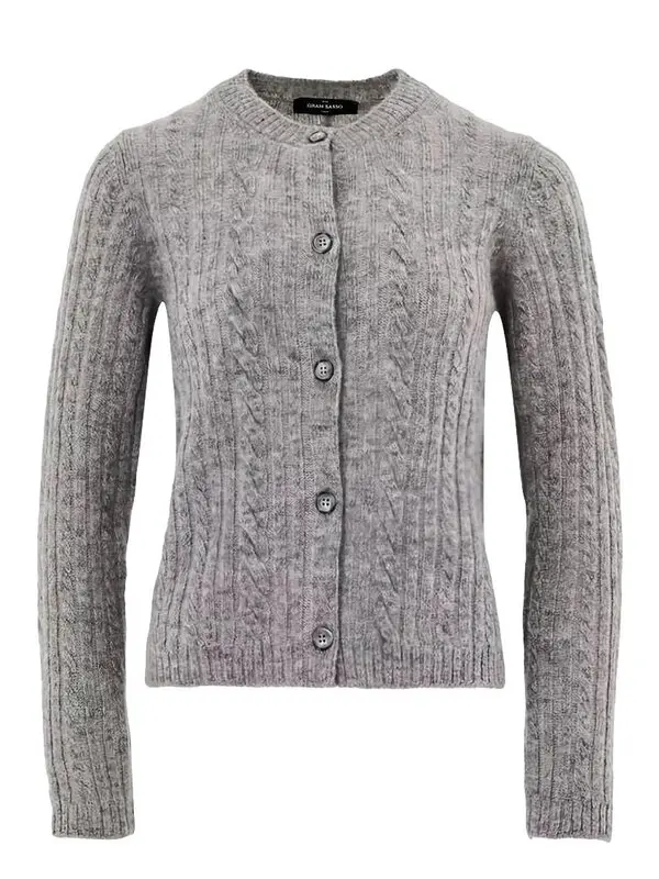 GRAN SASSO Cable-knit Long-sleeve Cardigan - Grey