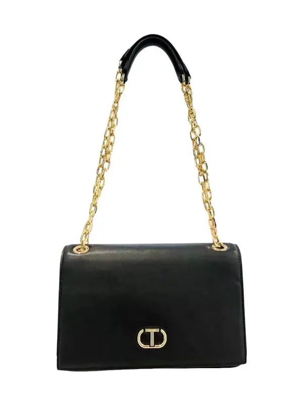TWINSET Logo-plaque Chain-strap Crossbody Bag - Black