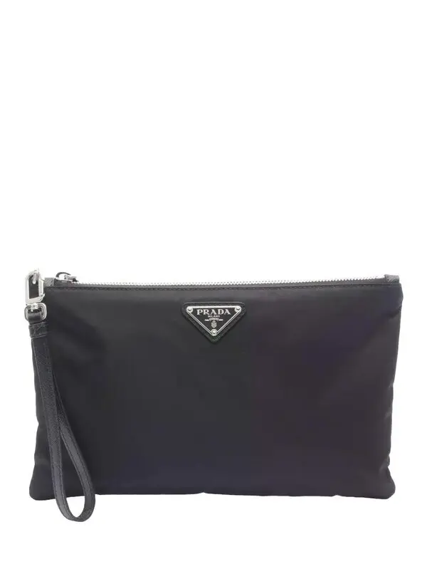 Prada 2013-2026 Re Nylon Wristlet Clutch Bag - Black