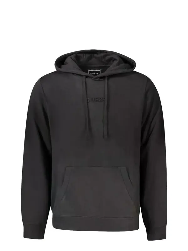 Guess Logo-embroidered Drawstring Hoodie - Black
