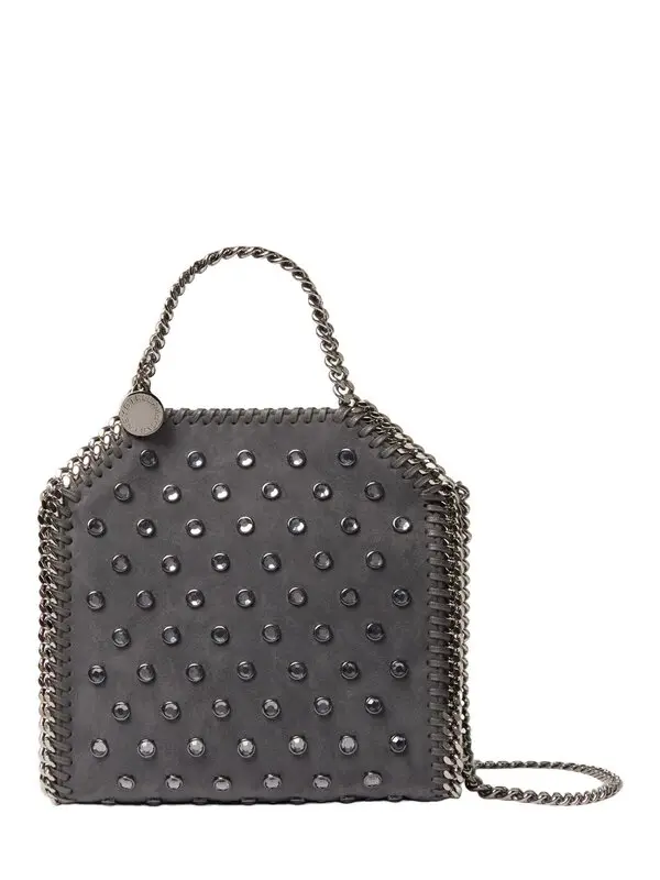 Stella McCartney Falabella Crystal Stud Tiny Tote Bag - Slate