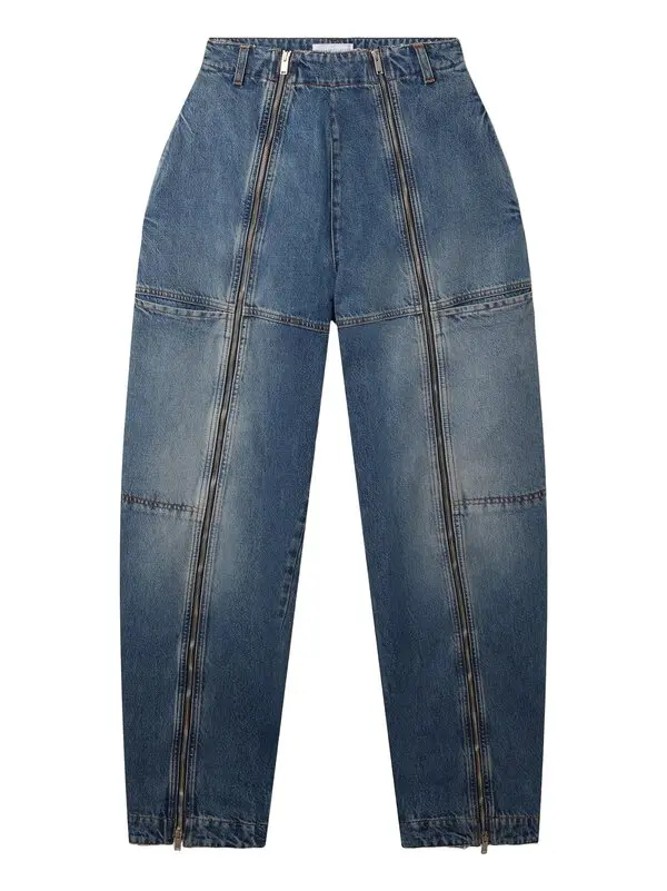 Stella McCartney Zip-detail Barrel-leg Jeans - Blue