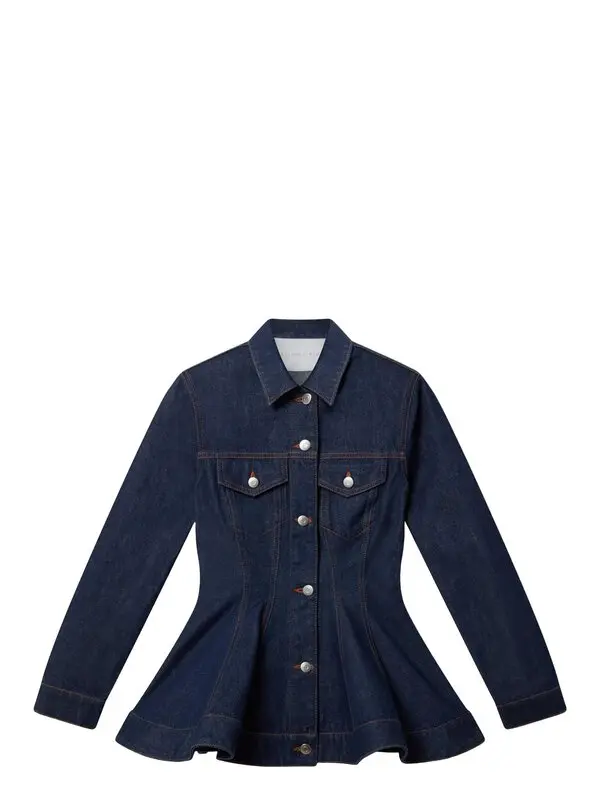 Stella McCartney Peplum Denim Jacket - Blue