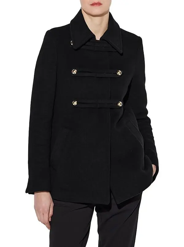 CALLAS MILANO Clara Double-face Virgin Wool Peacoat - Black