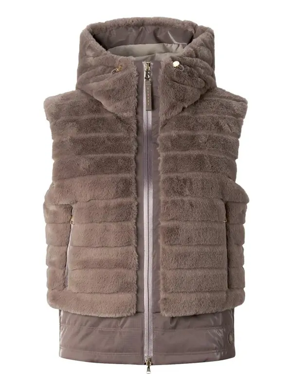 Bogner Manda Faux Fur Down Vest - Hazel