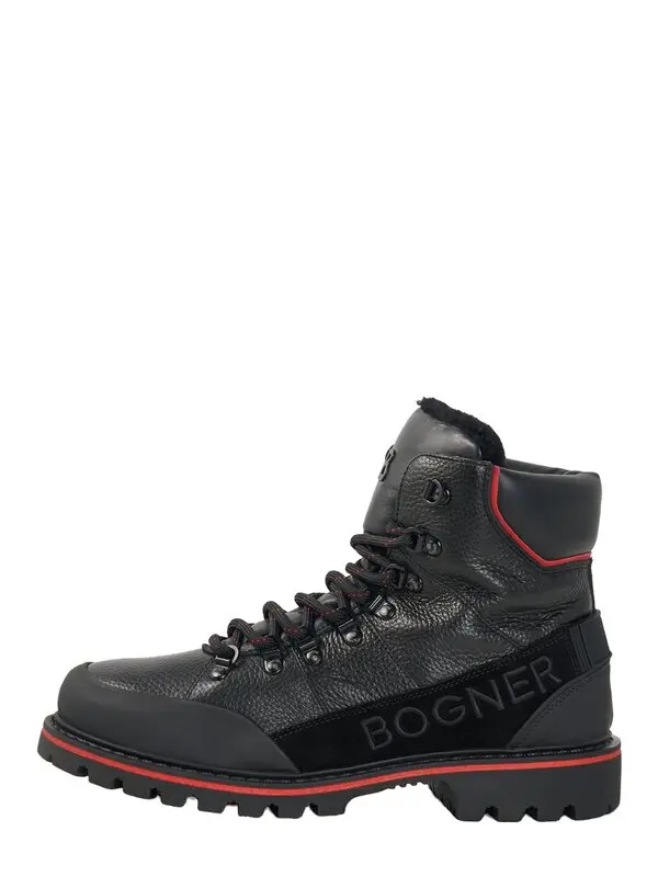 Bogner Helsinki Lace-up Boots With Spikes - Black/red