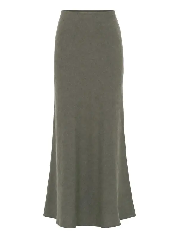 Adrift Clothing Katie Bias Cut Skirt In Dusty Sage - Green