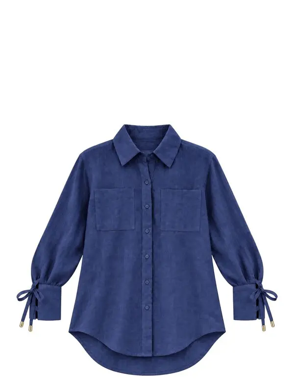 LESSEA Linen Cloud Button-down - Blue