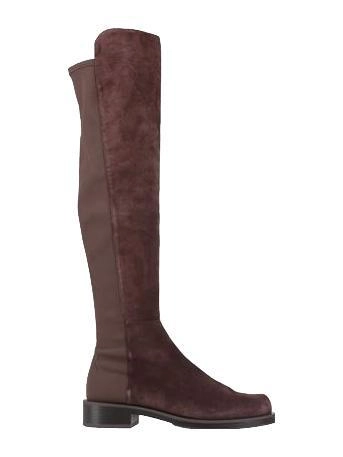 STUART WEITZMAN Boot Chocolate Size Leather, Textile Fibers - Brown