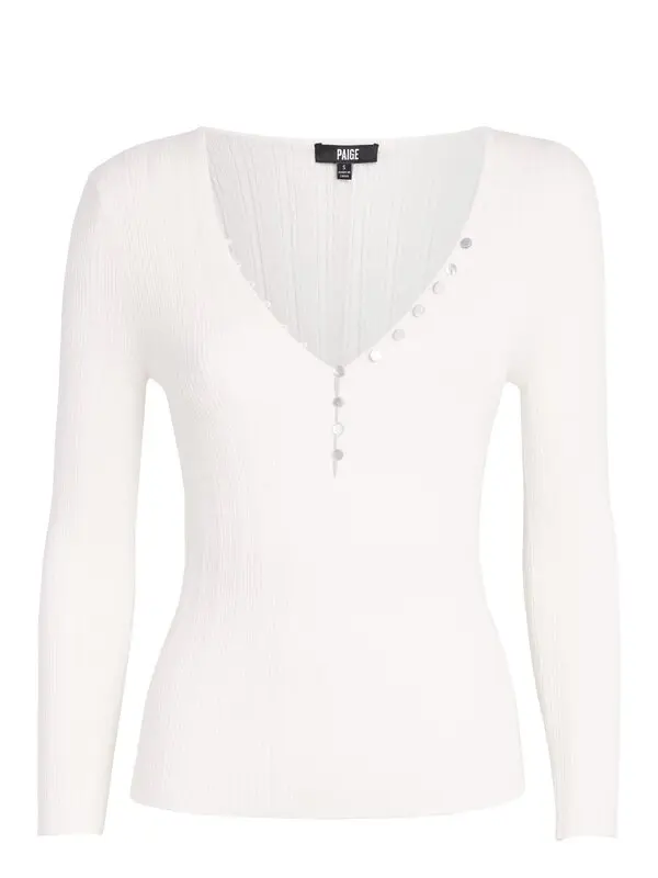 Paige Pointelle Ginnette Top - Ivory