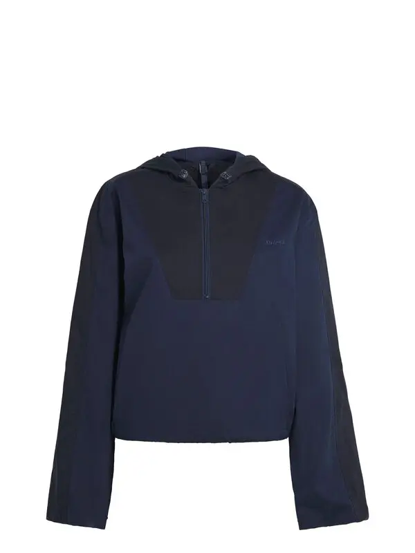 SKIMS Woven Cotton Half-zip Hoodie - Navy
