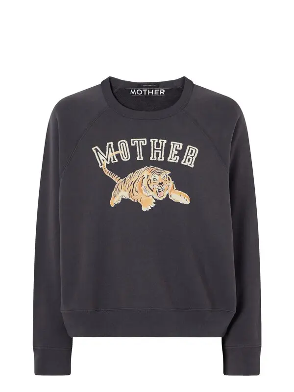 MOTHER The Concert Printed Cotton Sweatshirt - Black
