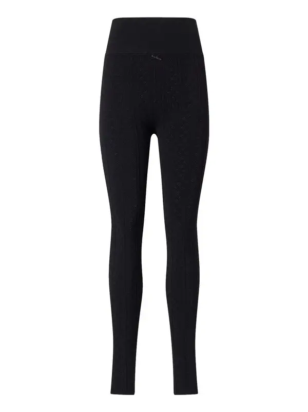 JW Anderson Pointelle-knit Stretch-jersey Leggings - Black