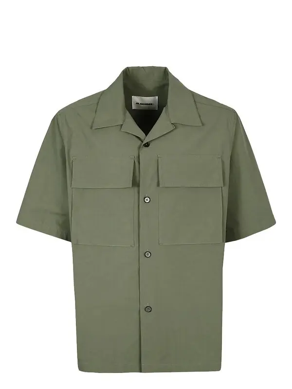 JIL SANDER Short Sleeved Buttoned Shirt - Green
