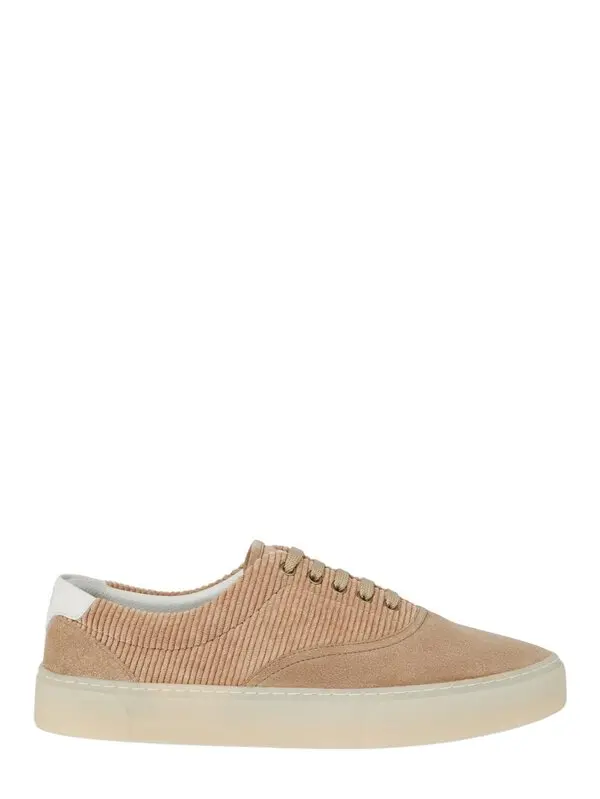 Brunello Cucinelli Panelled Leather Sneakers - Nude