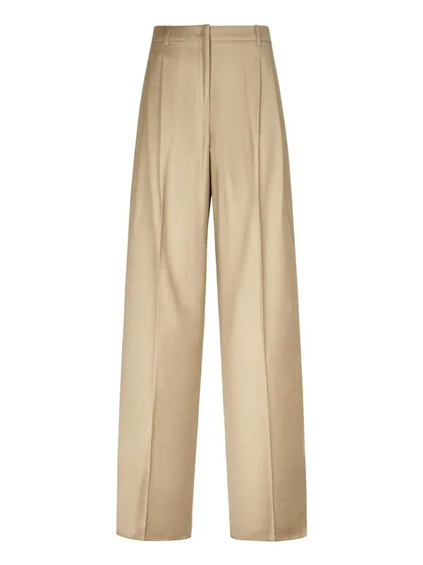 Max Mara Lago Pleated Wide-leg Pants - Camel