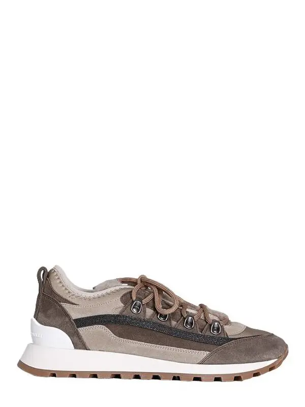 Brunello Cucinelli Stripe Detailed Runners - Brown