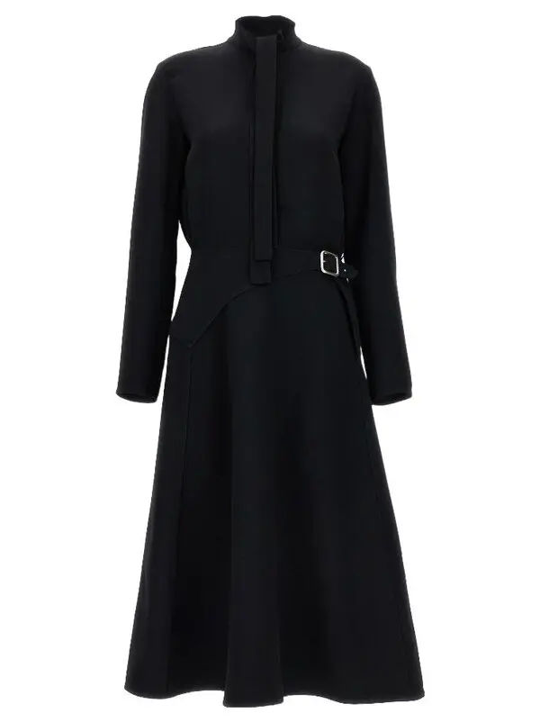 JIL SANDER Buckled Midi Dress - Black