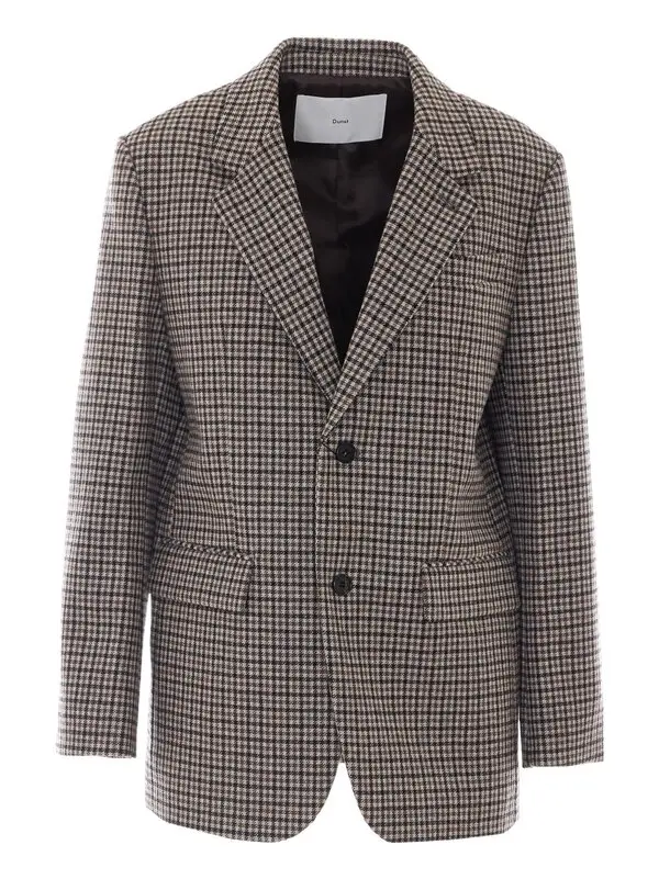DUNST Lily Checked Single-breasted Blazer - Beige Check